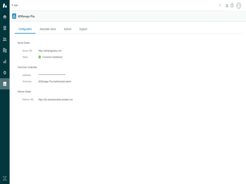 ADManager Plus App Integration with Zendesk Support